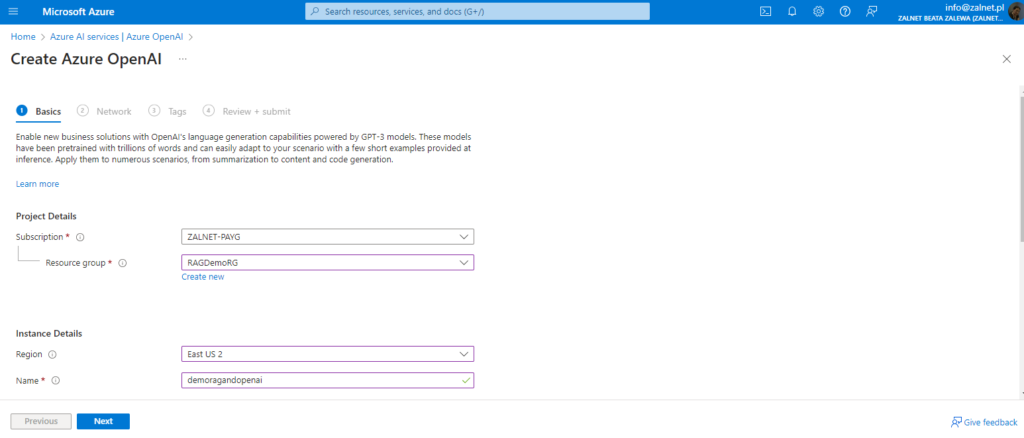 Add your data for RAG with Azure OpenAI Service – zalnet.pl